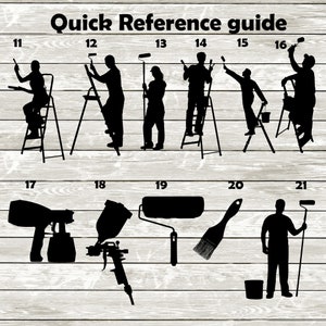 House Painter Silhouette Pack - 21 Decorator Designs Digital Download ...