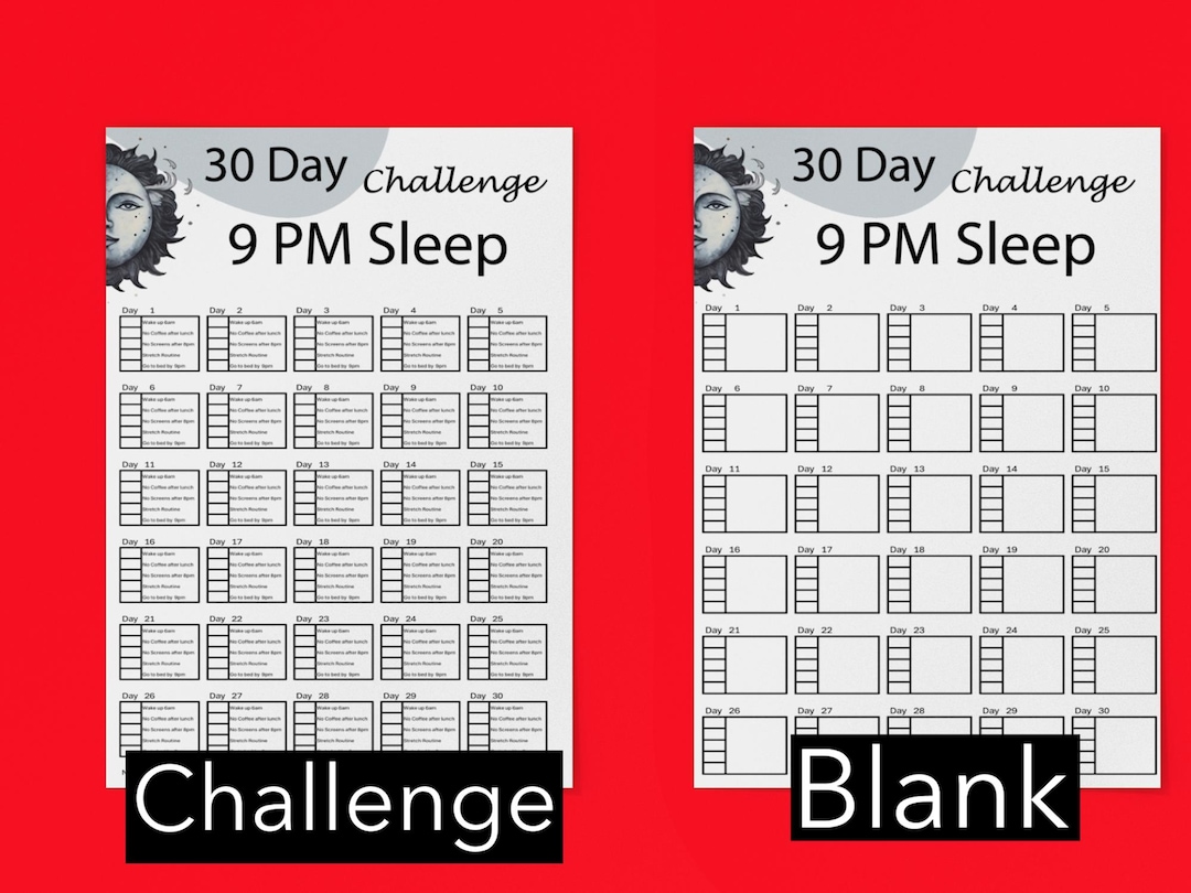 30 Day Challenge | 9 PM Sleep Challenge | Early Sleep Tracker | Bedtime ...