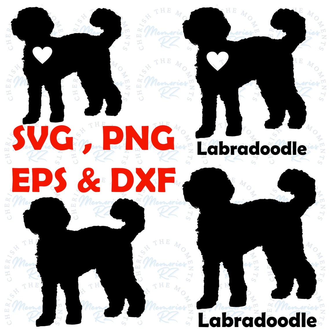 Labradoodle Silhouette Designs | Digital Download | Png , SVG , DXF ...