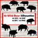 Wild Boar Silhouette Pack - 10 Designs | Digital Download | 10 Png ...