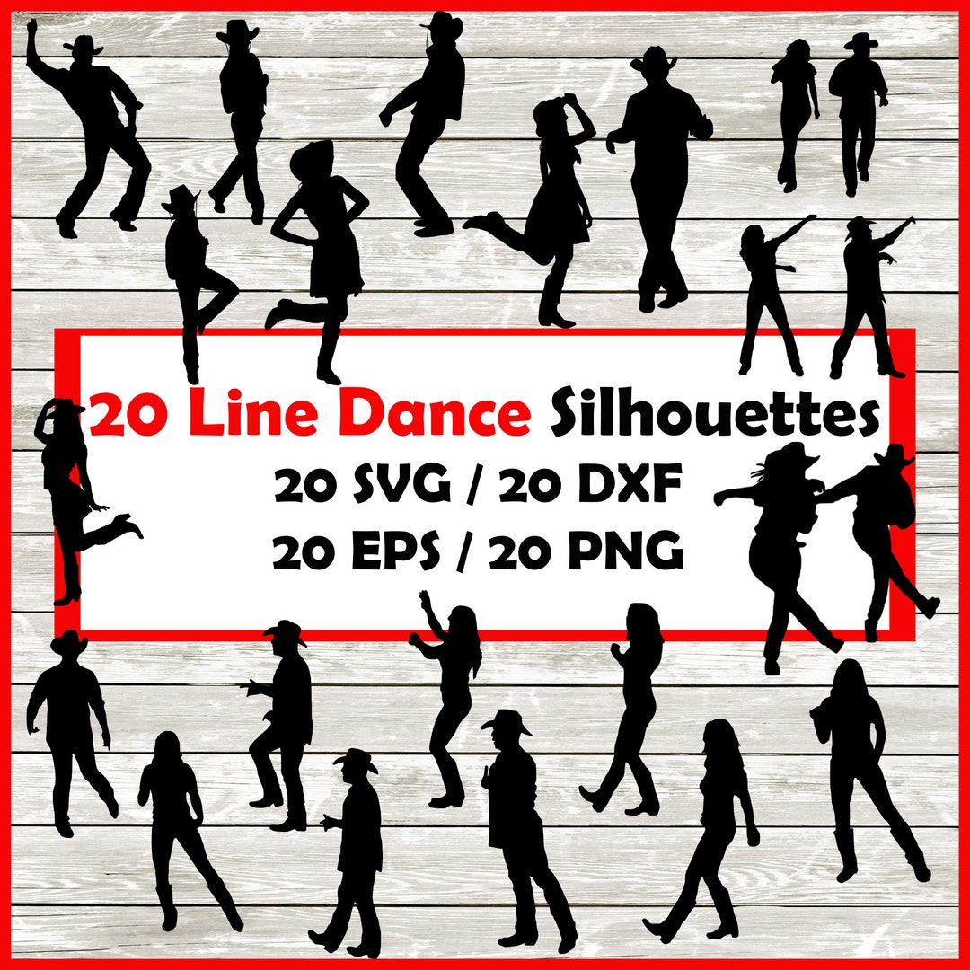 Line Dance Silhouette Pack - 20 Designs | Digital Download | 20 Png ...