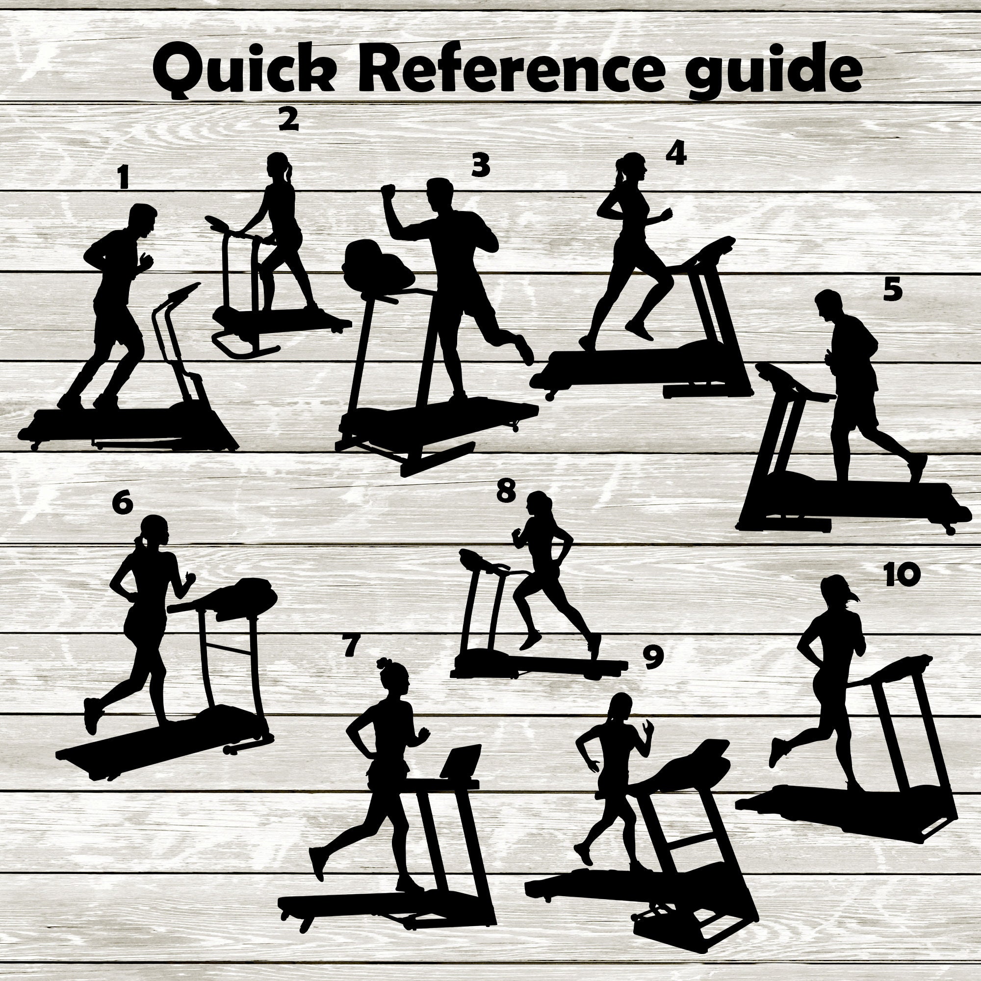 Treadmill Silhouette Pack 20 Treadmill Running Designs - Etsy