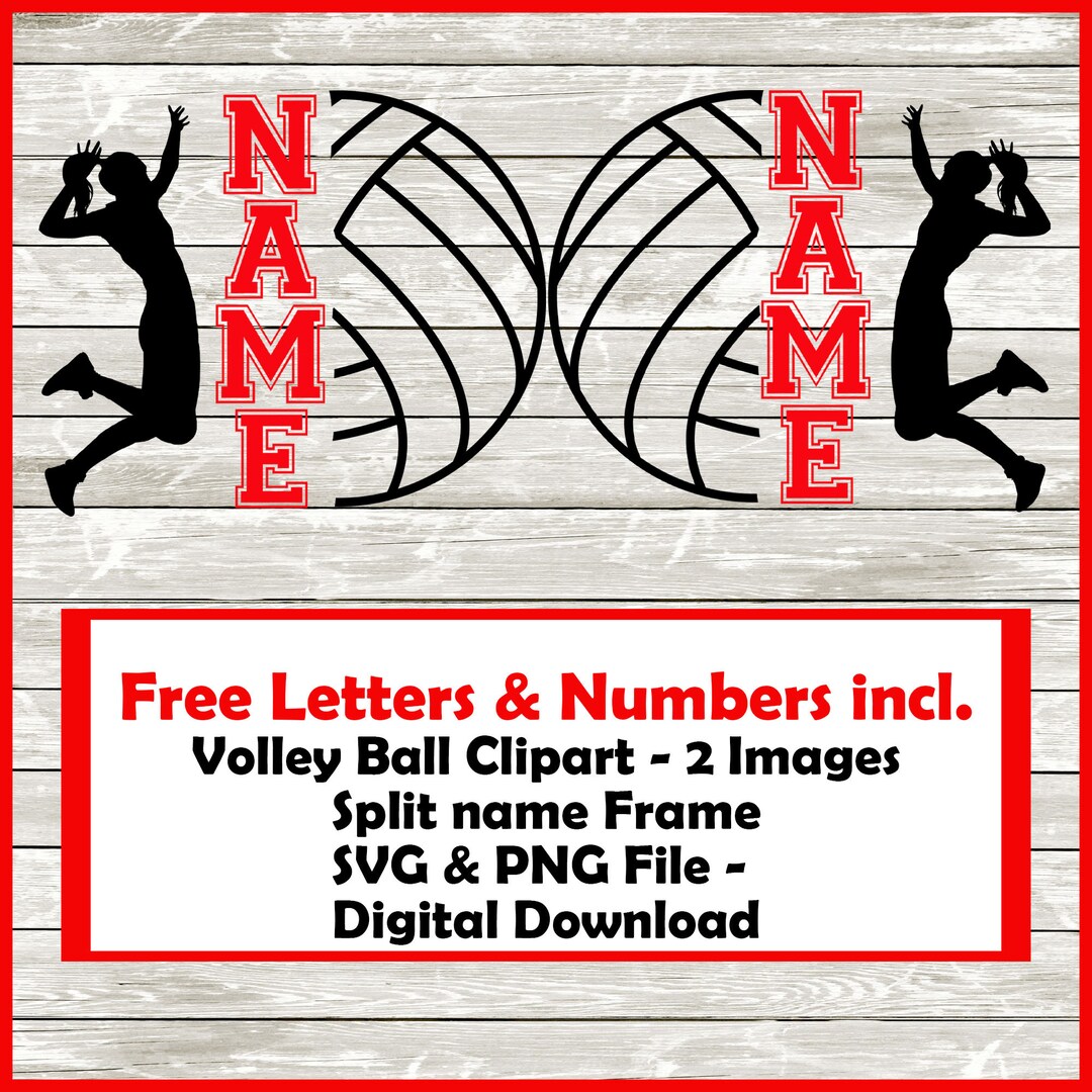 Volleyball Name Frame SVG PNG - Customize Your Own Text! Digital ...