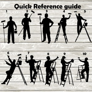 House Painter Silhouette Pack - 21 Decorator Designs Digital Download ...