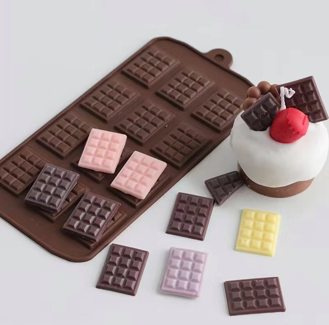 Mini Chocolate Bar Silicon Mould - Wax Melts | Ice Cubes | Jelly ...