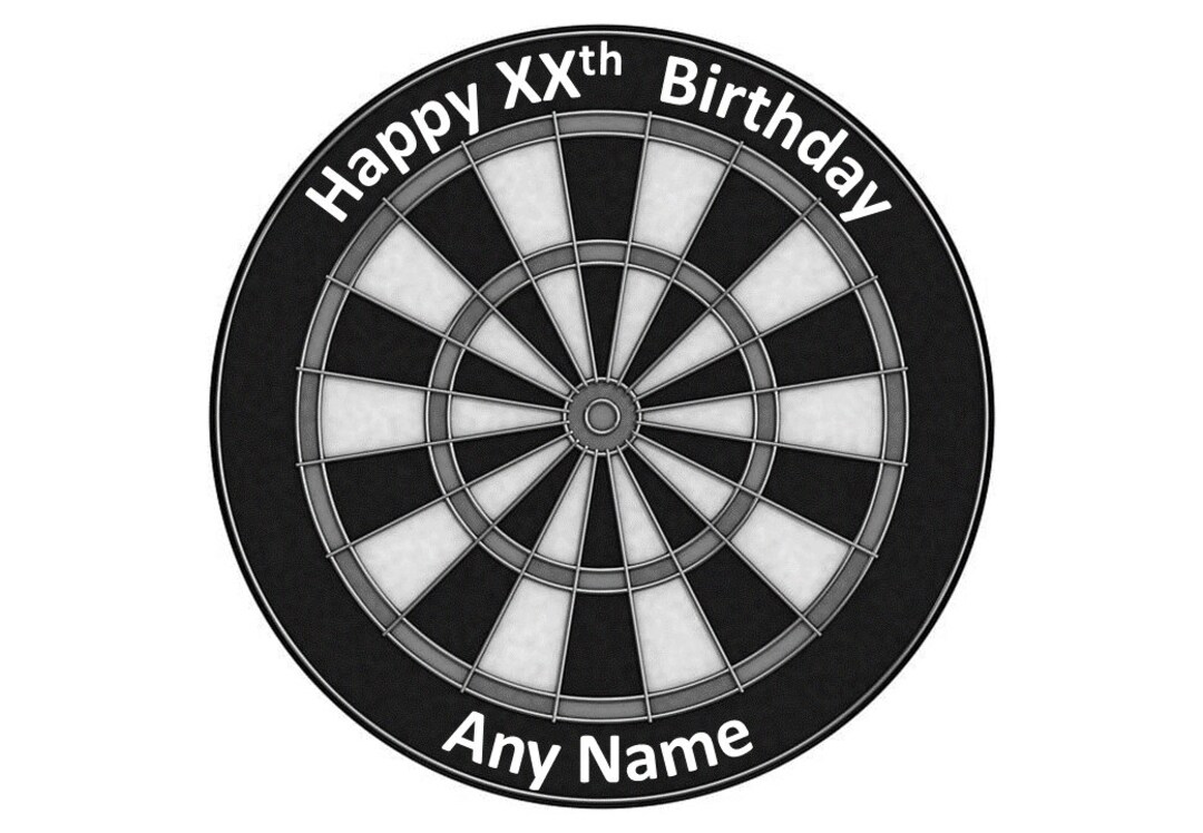 Dart Board Personalised Edible Round Cake Cupcake Topper Cake or ...