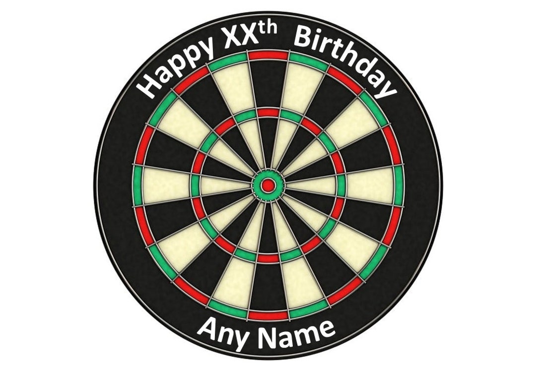 Dart Board Personalised Edible Round Cake Cupcake Topper Cake or ...