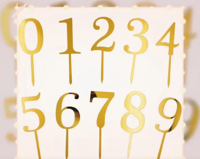 Glitter Number Card Cake Topper 1 2 3 4 5 6 7 8 9 10 11 12 13 14 15 16 ...