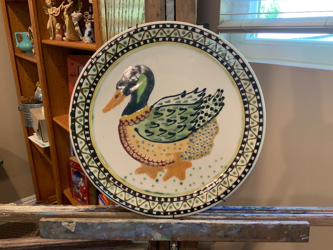Rothwoman Signed Art Pottery Duck Plate - Etsy