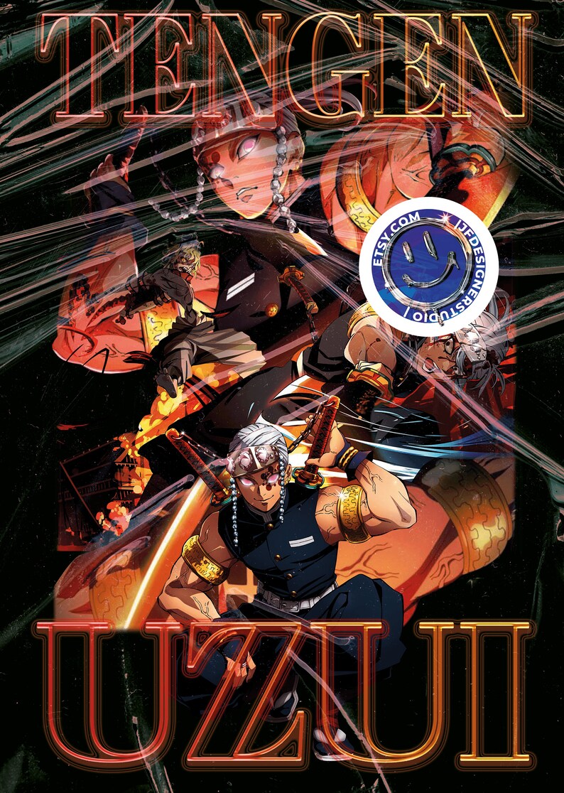 Demon Slayer: Tengen Uzui Vintage 90s Graphic Bootleg Tee | Etsy Ireland