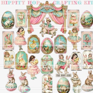 Hippity Hop Easter Crafting Printable Kit, Junk Journal Ephemera ...