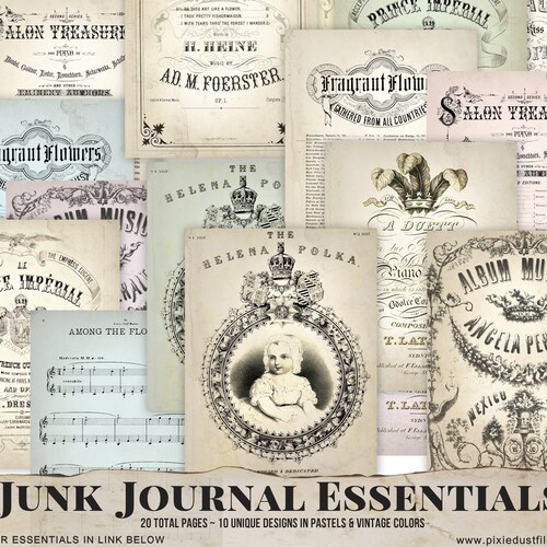 Junk Journal Essentials Printable Ephemera Journaling Pages - Etsy