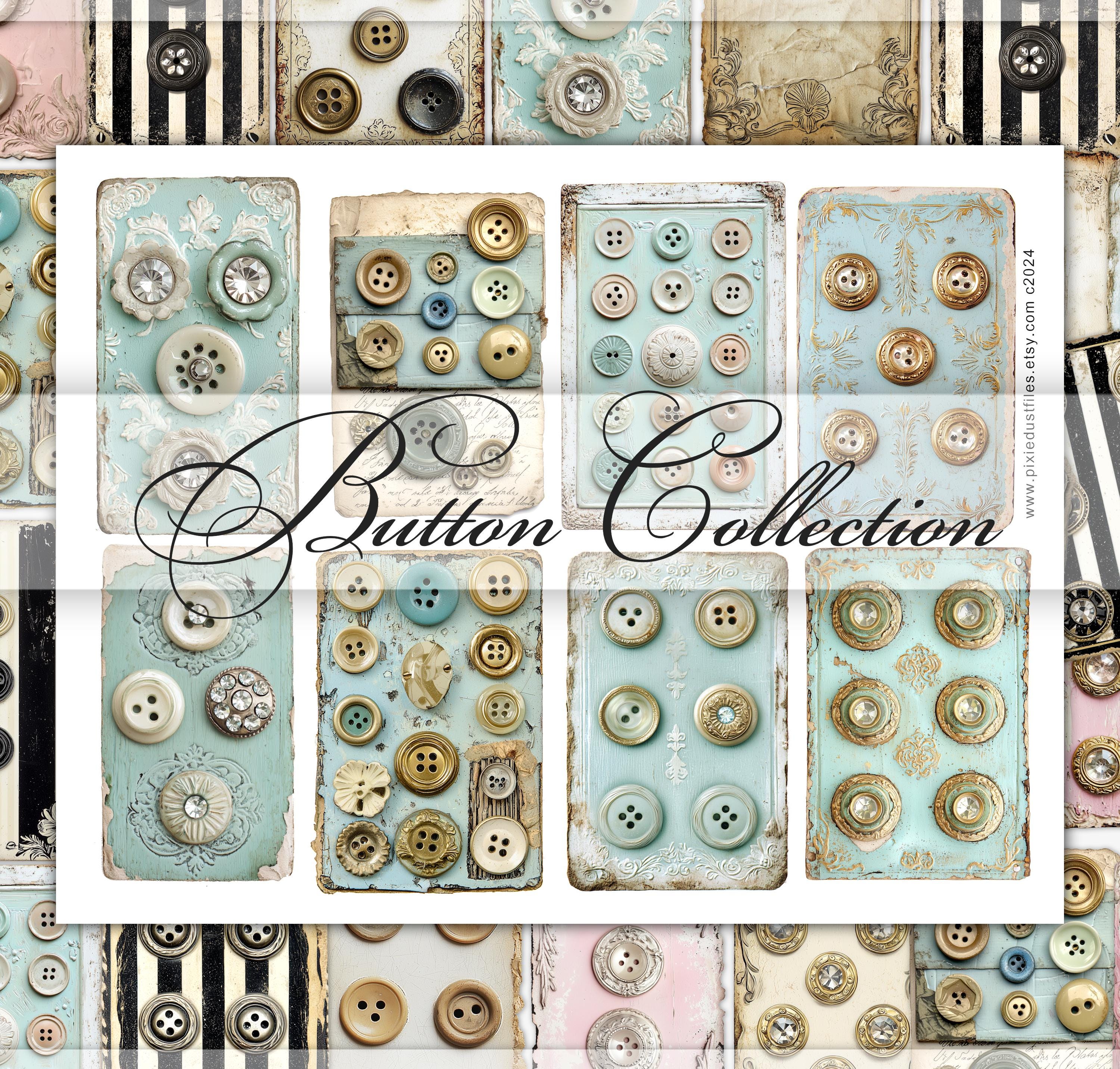 Printable Button Cards, Junk Journal Kit, Journaling Cards, Vintage ...