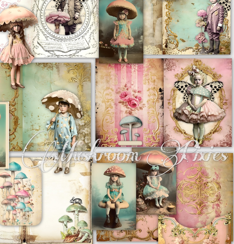 Mushroom Pixies Junk Journal Kit, Junk Journal Mushrooms, Printable ...