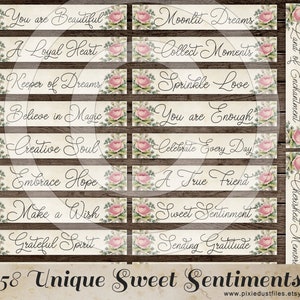 Printable Positive Quotes, Words, Vintage Shabby Chic Labels, Junk ...
