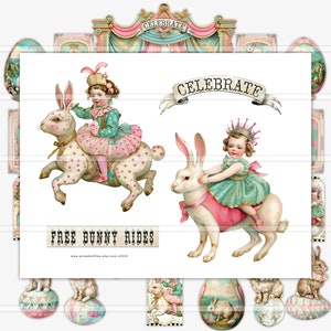 Hippity Hop Easter Crafting Printable Kit, Junk Journal Ephemera ...