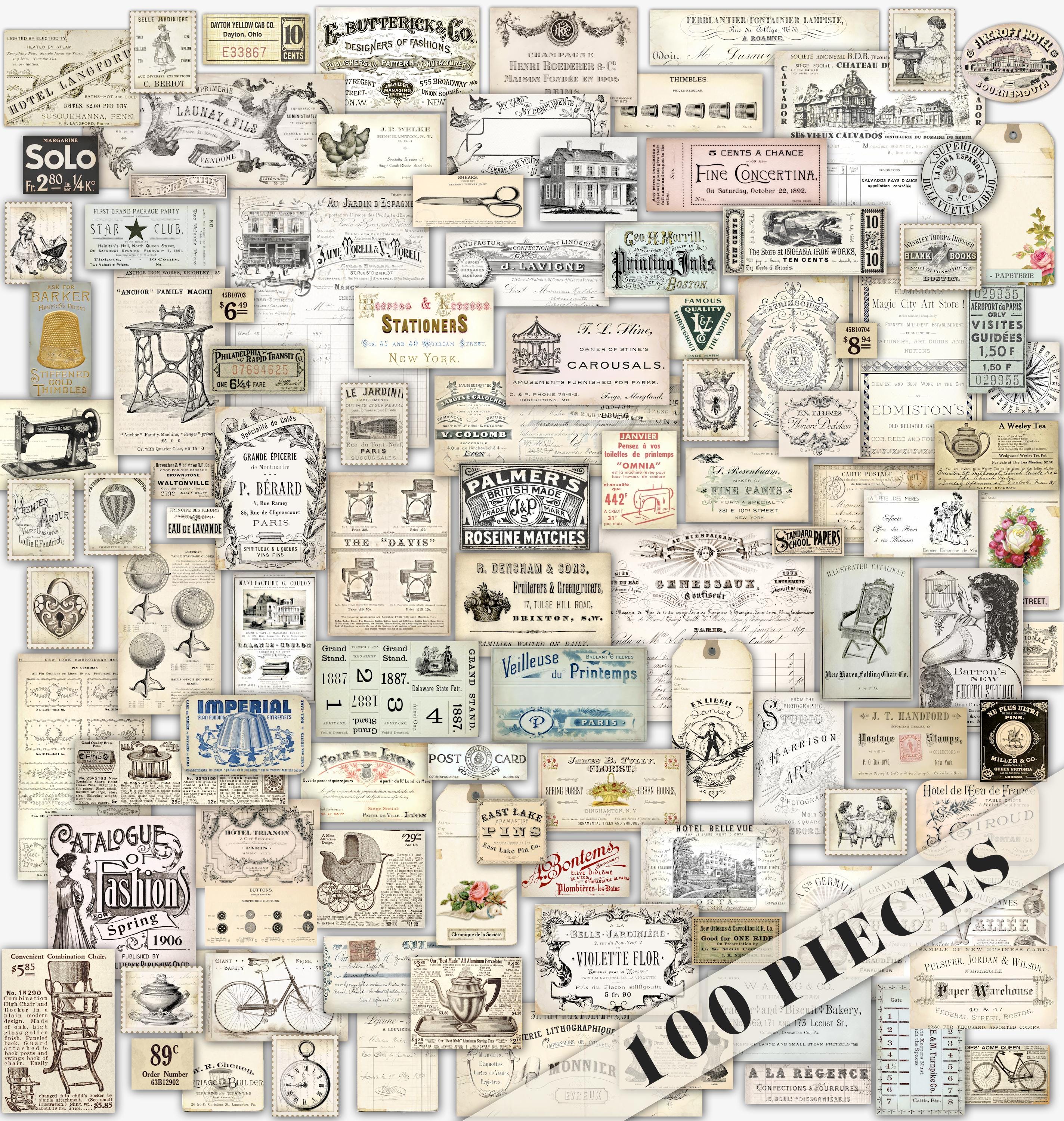 Printable Junk Journal Ephemera, Digital Download, Vintage Ephemera ...