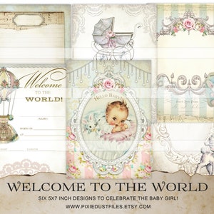 Baby Girl Junk Journal Kit Digital Collage Sheet Printable Journaling ...