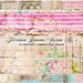 Printable Tattered Antique Ledger Papers, Pink Junk Journal Pages ...