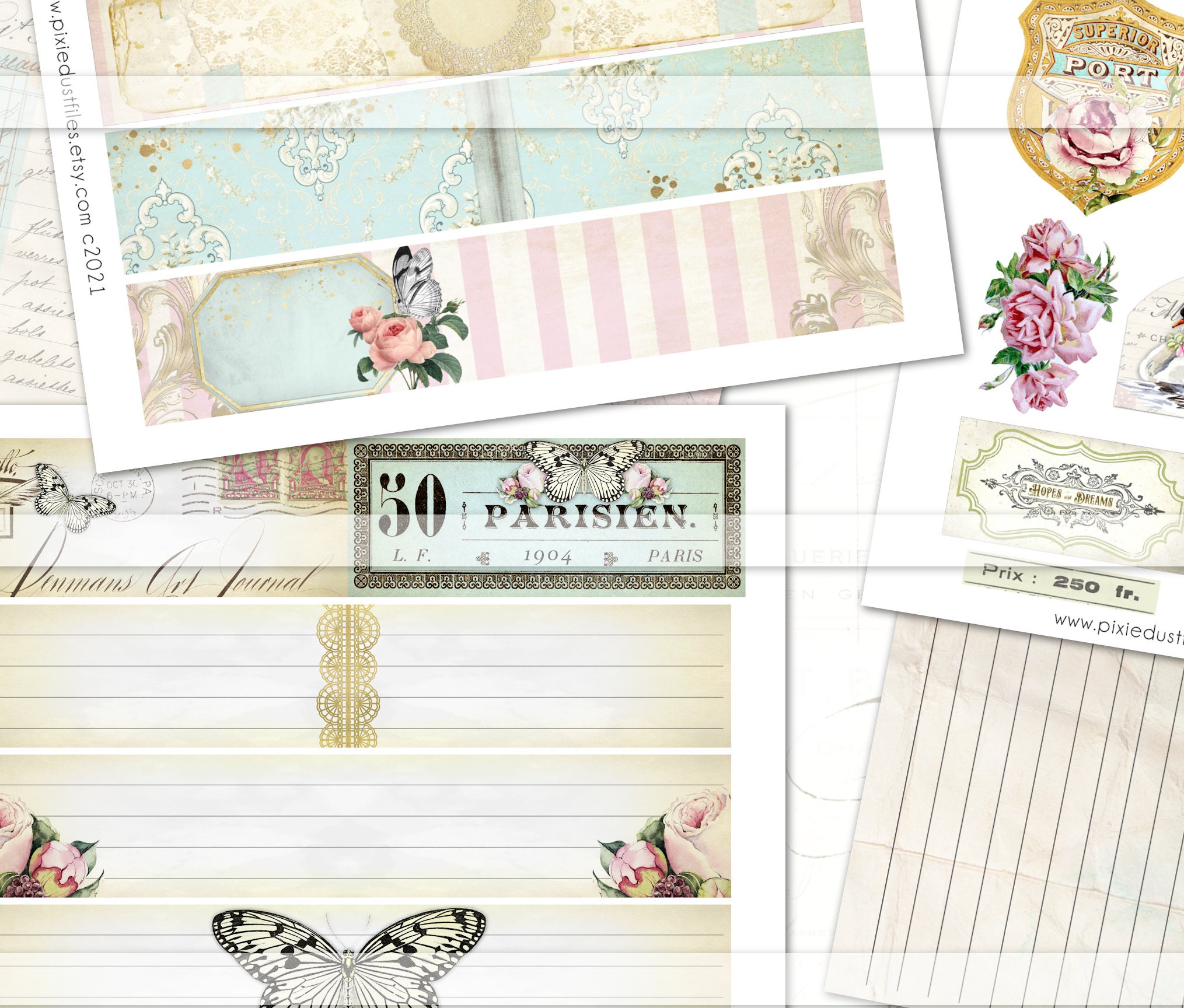 Printable Junk Journal Mini Notebook Digital Papers - Etsy