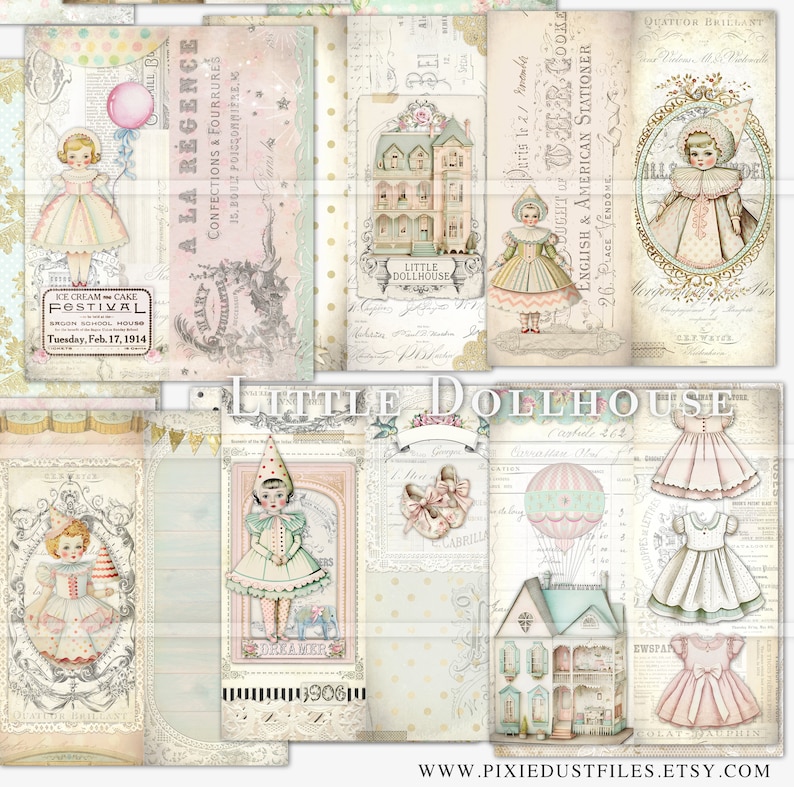 Paper Doll Junk Journal Kit, Tall and Slim Journal, Printable Kit ...