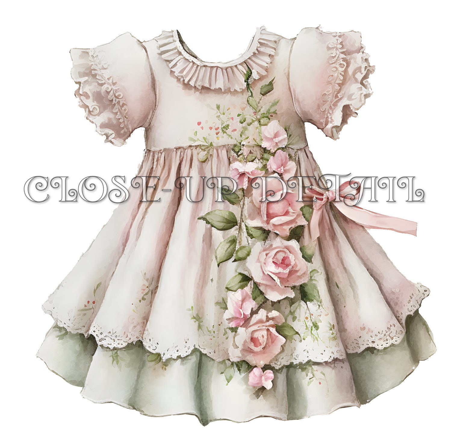 Printable Vintage Baby Dresses, Junk Journal Ephemera, Digital Paper ...