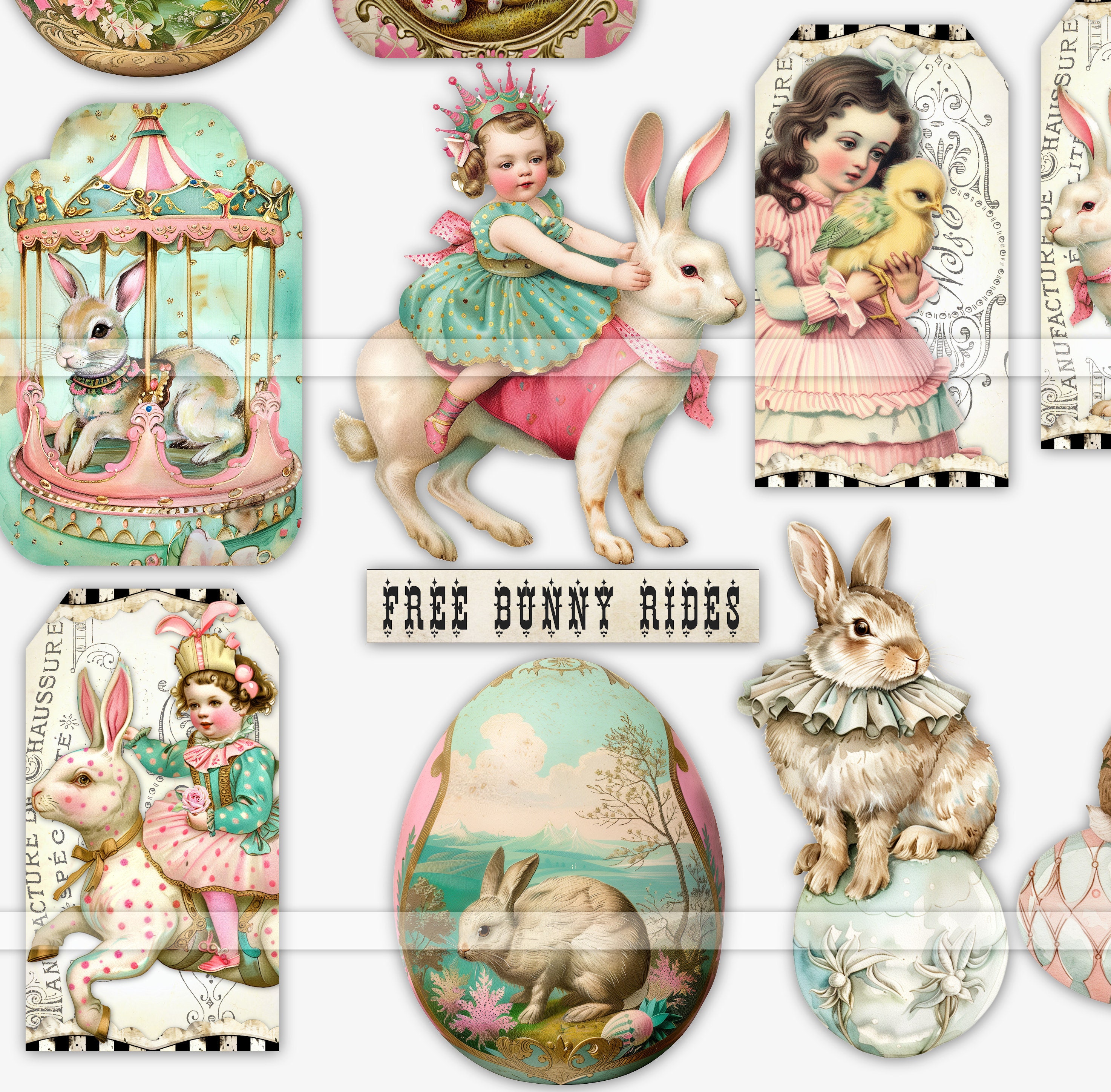 Hippity Hop Easter Crafting Printable Kit, Junk Journal Ephemera ...