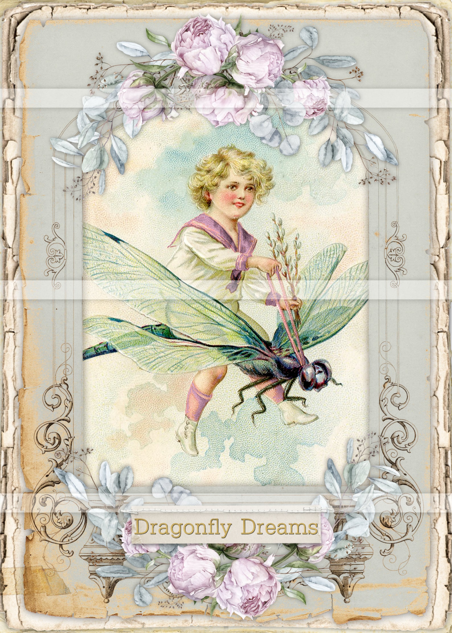 Dragonfly Dreams Junk Journal Kit, Printable Pages, Journaling Supplies ...