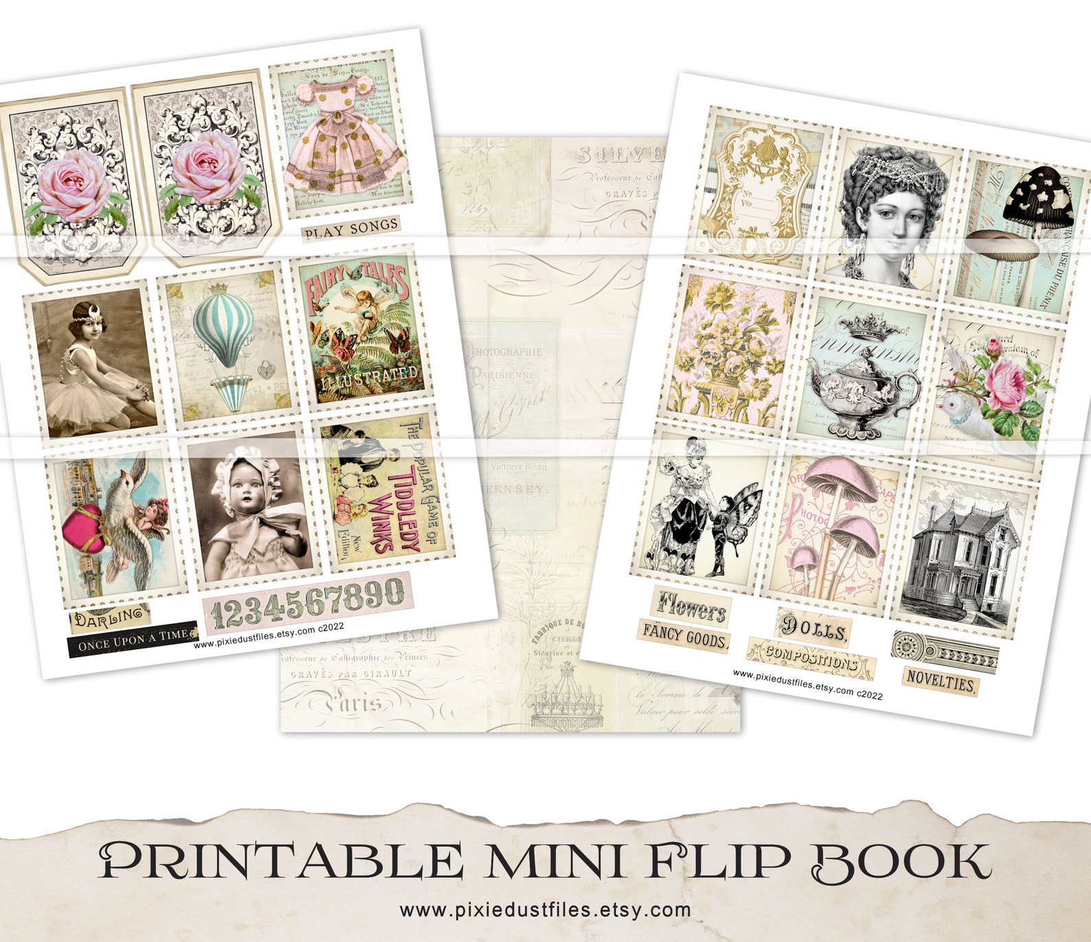 Junk Journal Mini Note Book Printable Journaling Supplies Vintage Style ...