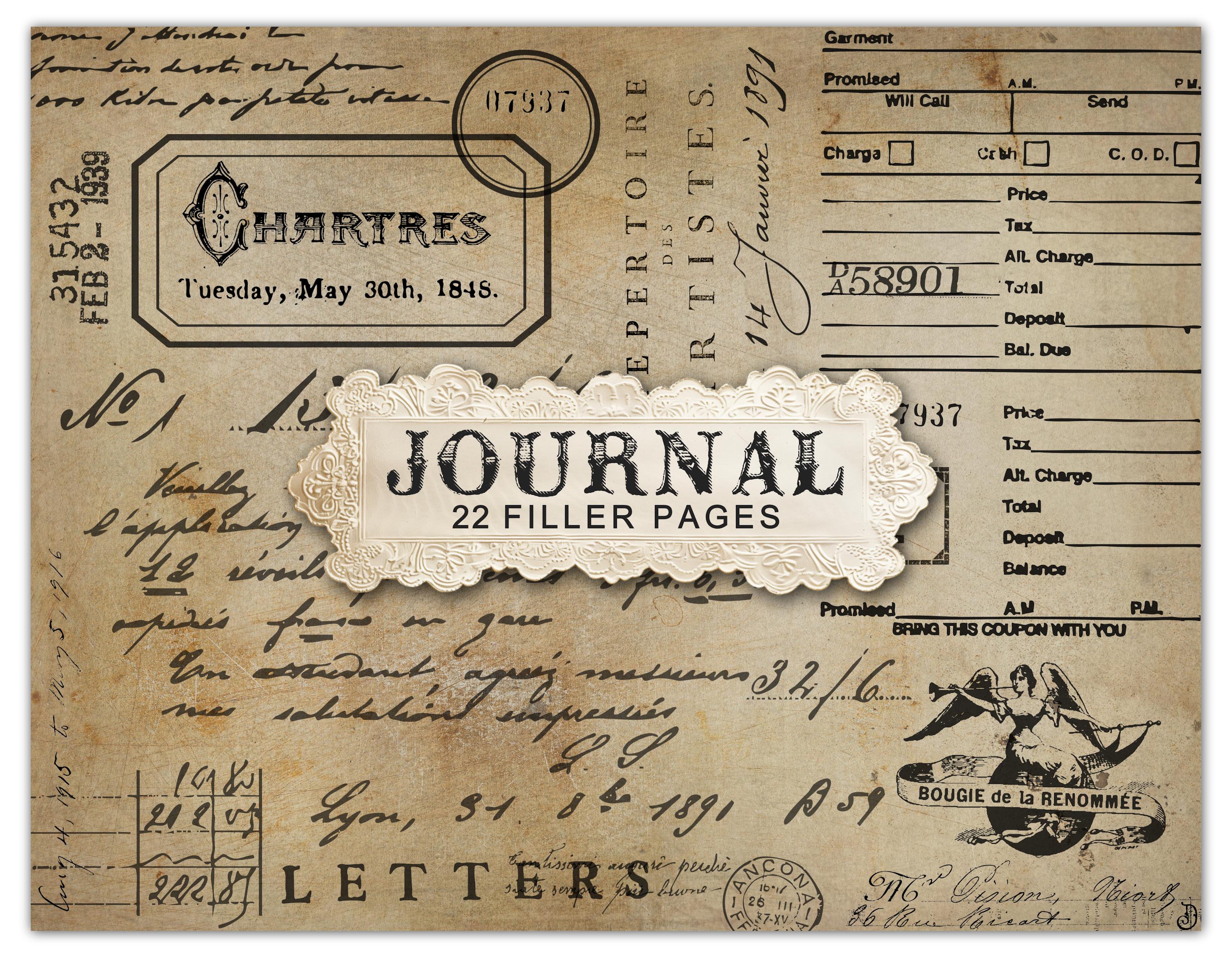 Junk Journal Filler Pages, Printable Coffee Dyed Vintage Grunge Papers ...
