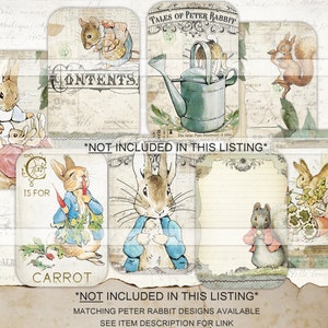 Peter Rabbit Printable Pocket With Tags Vintage Images Junk Journal ...