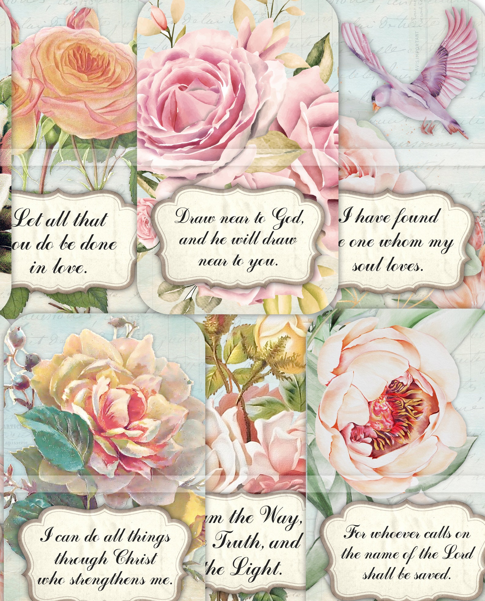 Christian Bible Versus Printable Bible Journal Cards Quotes - Etsy