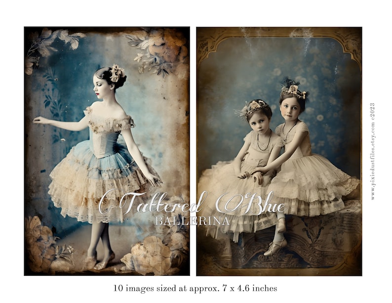 Tattered Blue Junk Journal Kit, Ballerina, Digital Papers, Ballet ...