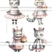 Cats and Cakes Printable Paper Dolls, Digital Junk Journal Ephemera ...
