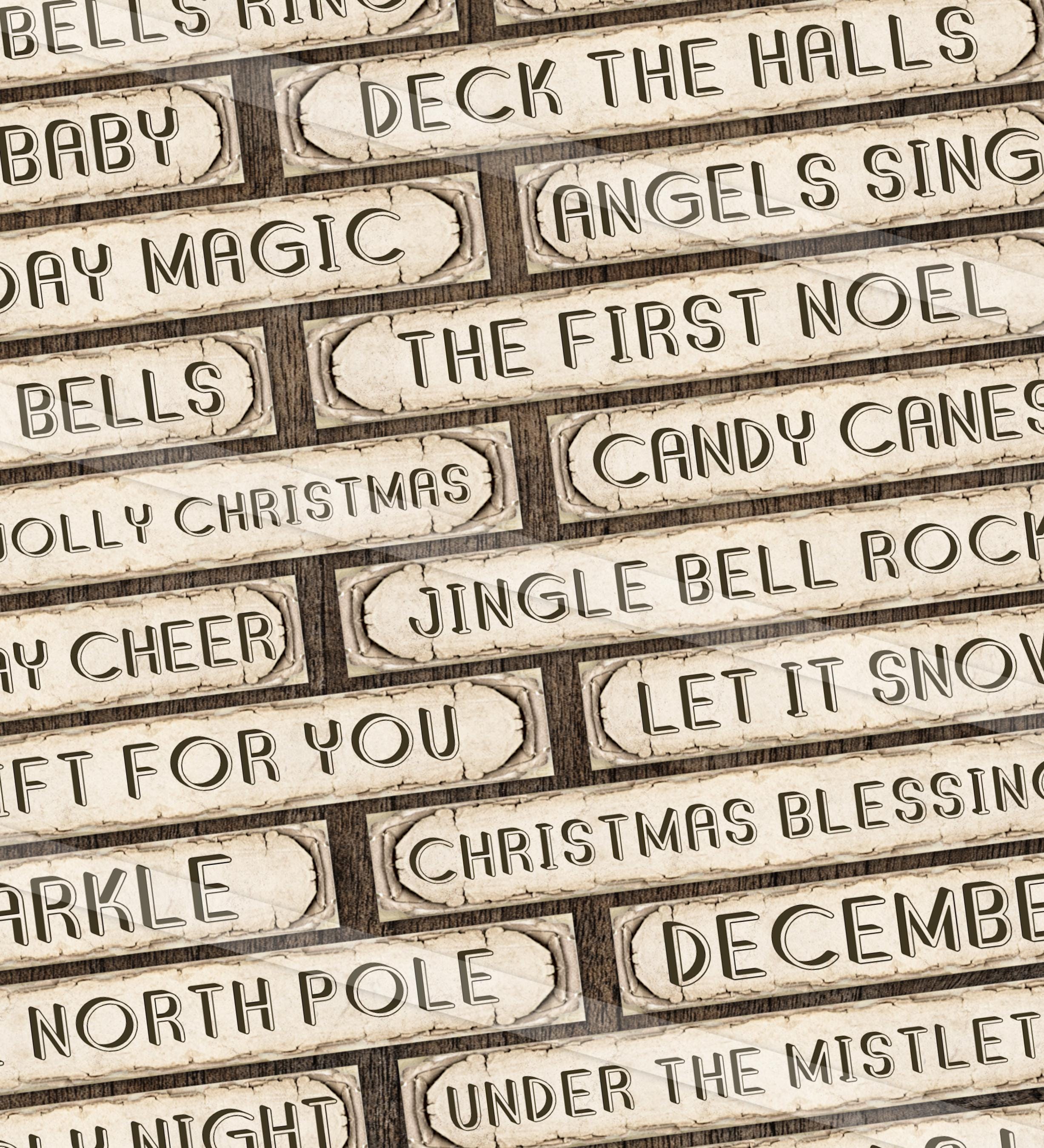 Christmas Word Tags, Printable Christmas Junk Journal Kit, DIGITAL ...