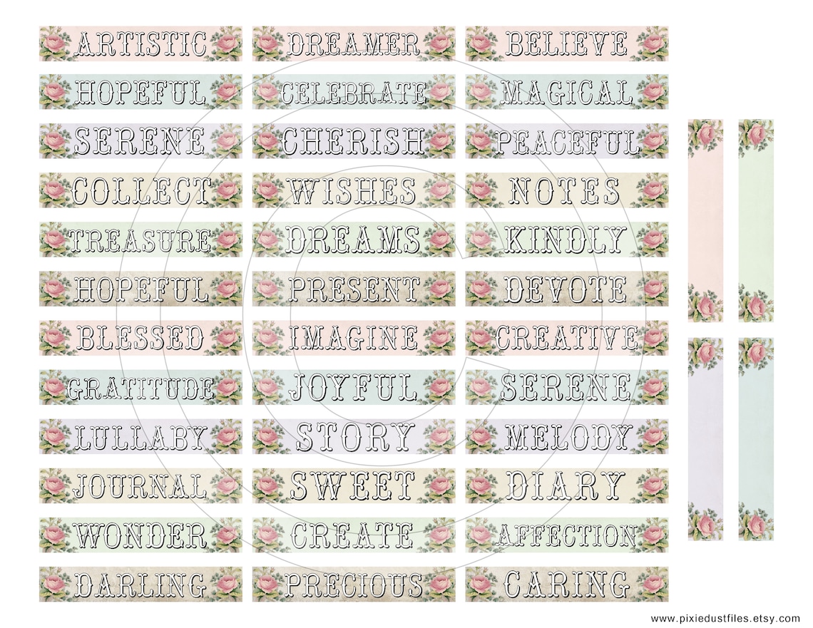 Printable Positive Quotes, Words, Vintage Shabby Chic Labels, Junk ...