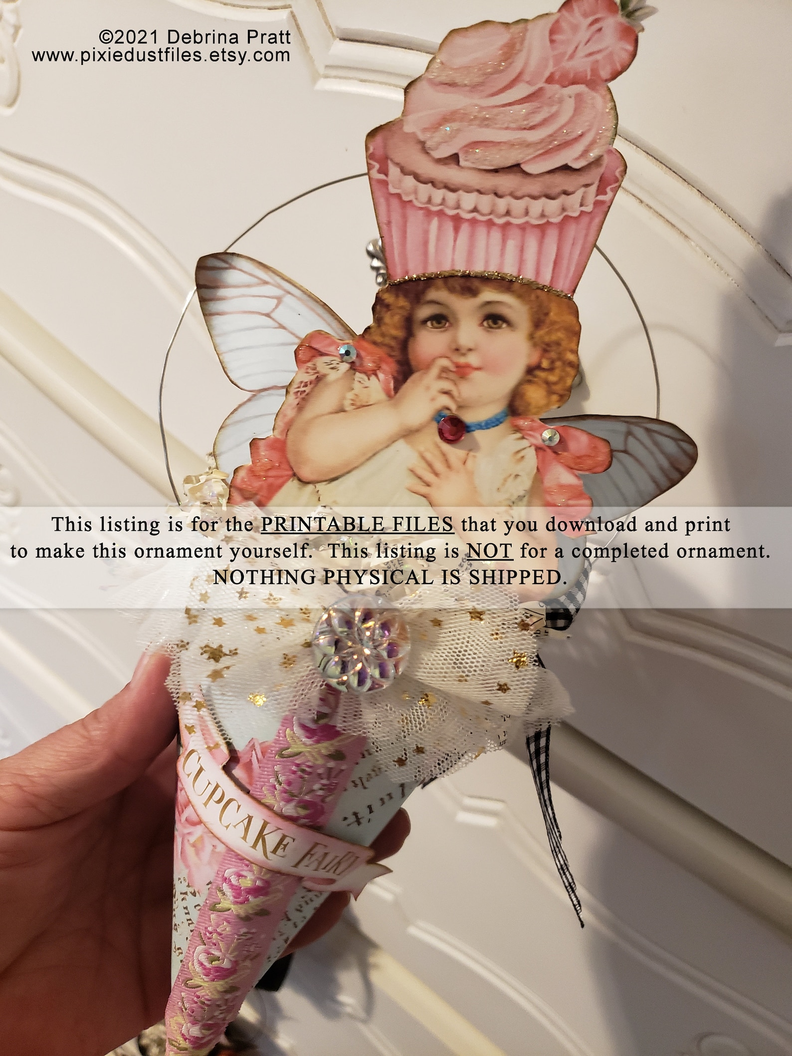 Cupcake Fairy Cone Ornament PRINTABLE KIT Paper Crafts Vintage - Etsy