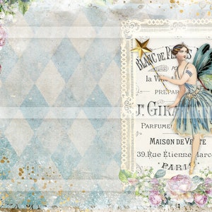 French Ballet Junk Journal Kit, Printable Pages, Vintage Blue Papers ...