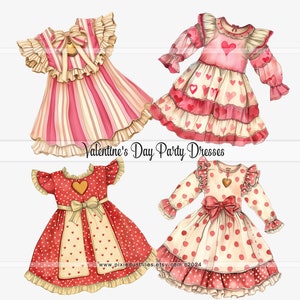 Valentine's Day Party Dresses, Junk Journal Ephemera, Digital Download ...