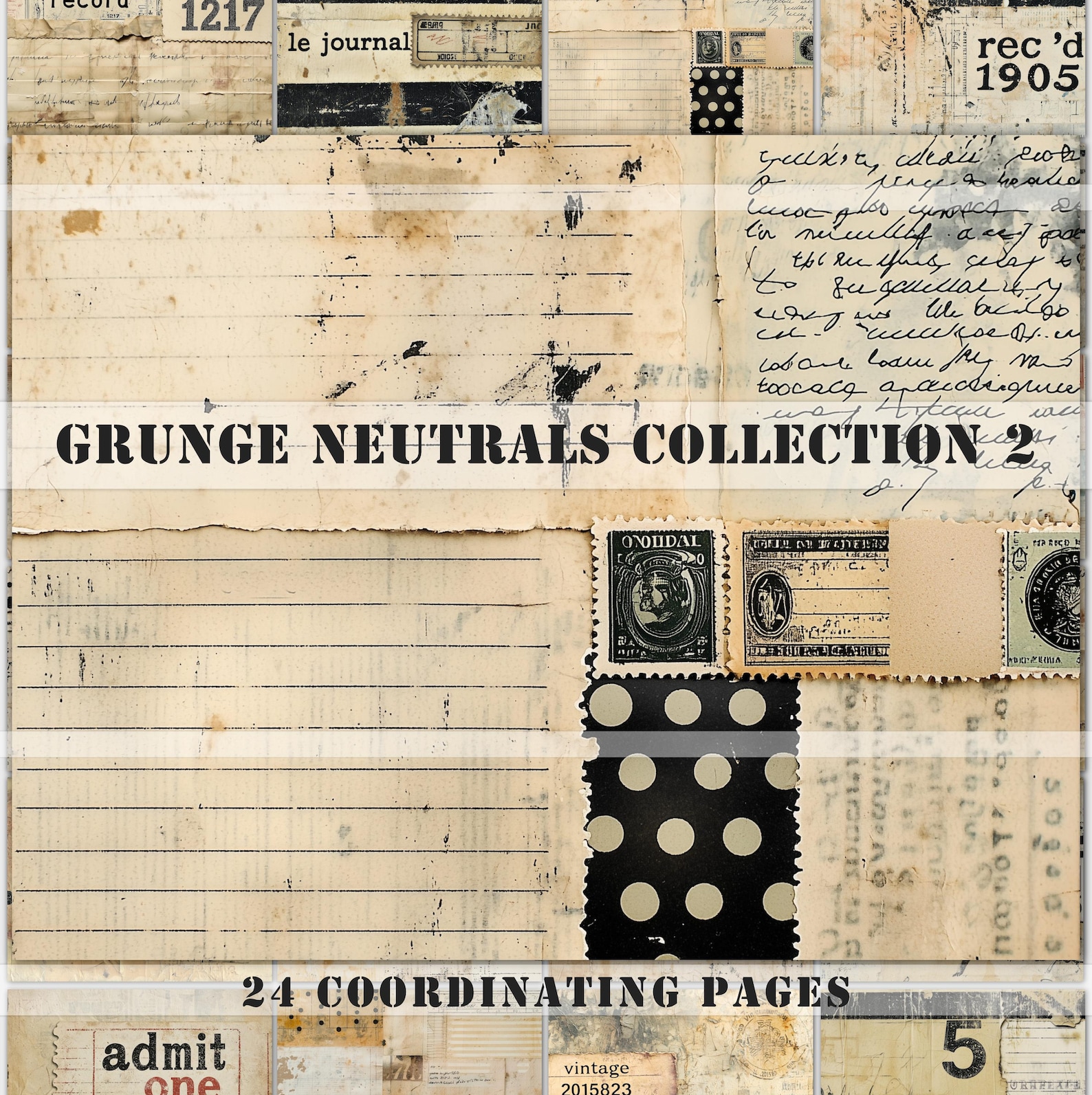 Printable Neutral Junk Journal Printable Papers, Grunge, Foldable ...
