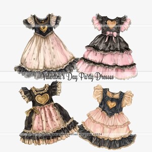 Valentine's Day Party Dresses, Junk Journal Ephemera, Digital Download ...