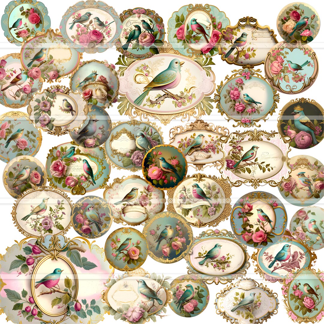 Fussy Cut Victorian Bird Labels, Junk Journal Kit, Vintage Bird Images ...