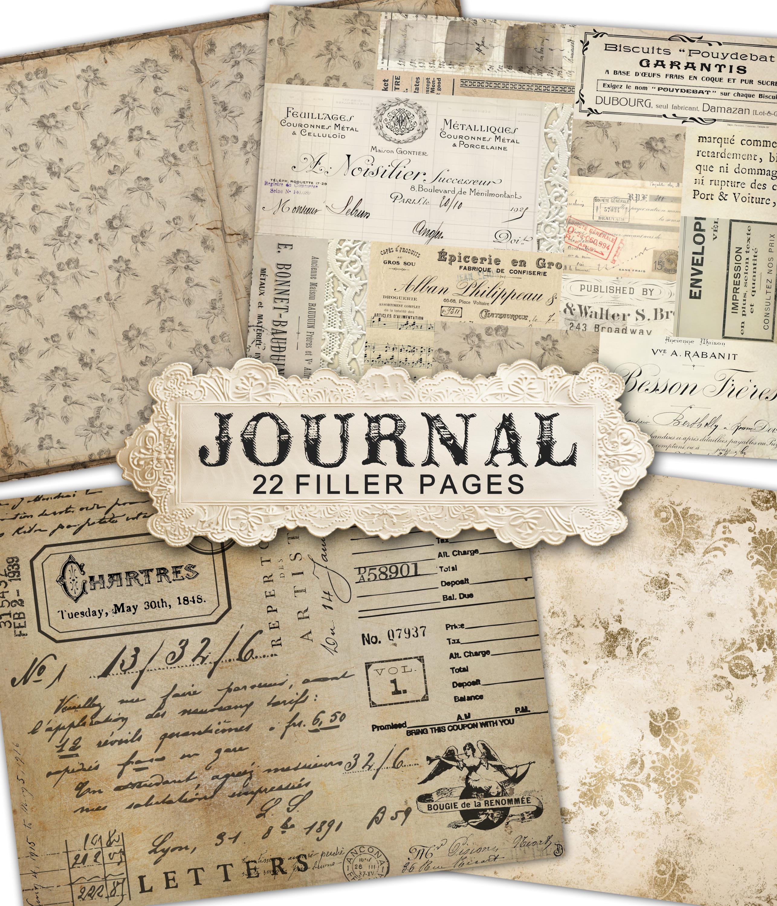 Junk Journal Filler Pages, Printable Coffee Dyed Vintage Grunge Papers ...