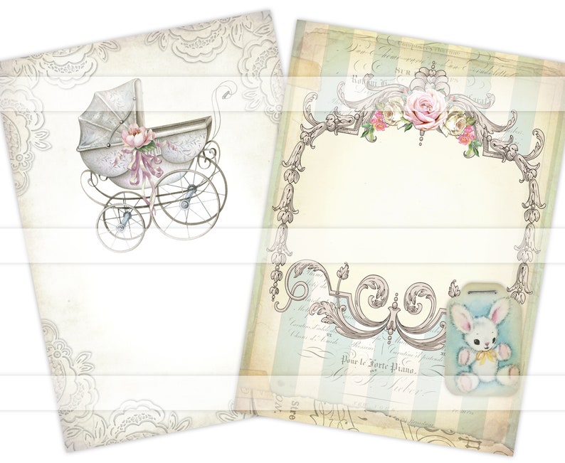 Baby Girl Junk Journal Kit Digital Collage Sheet Printable Journaling ...