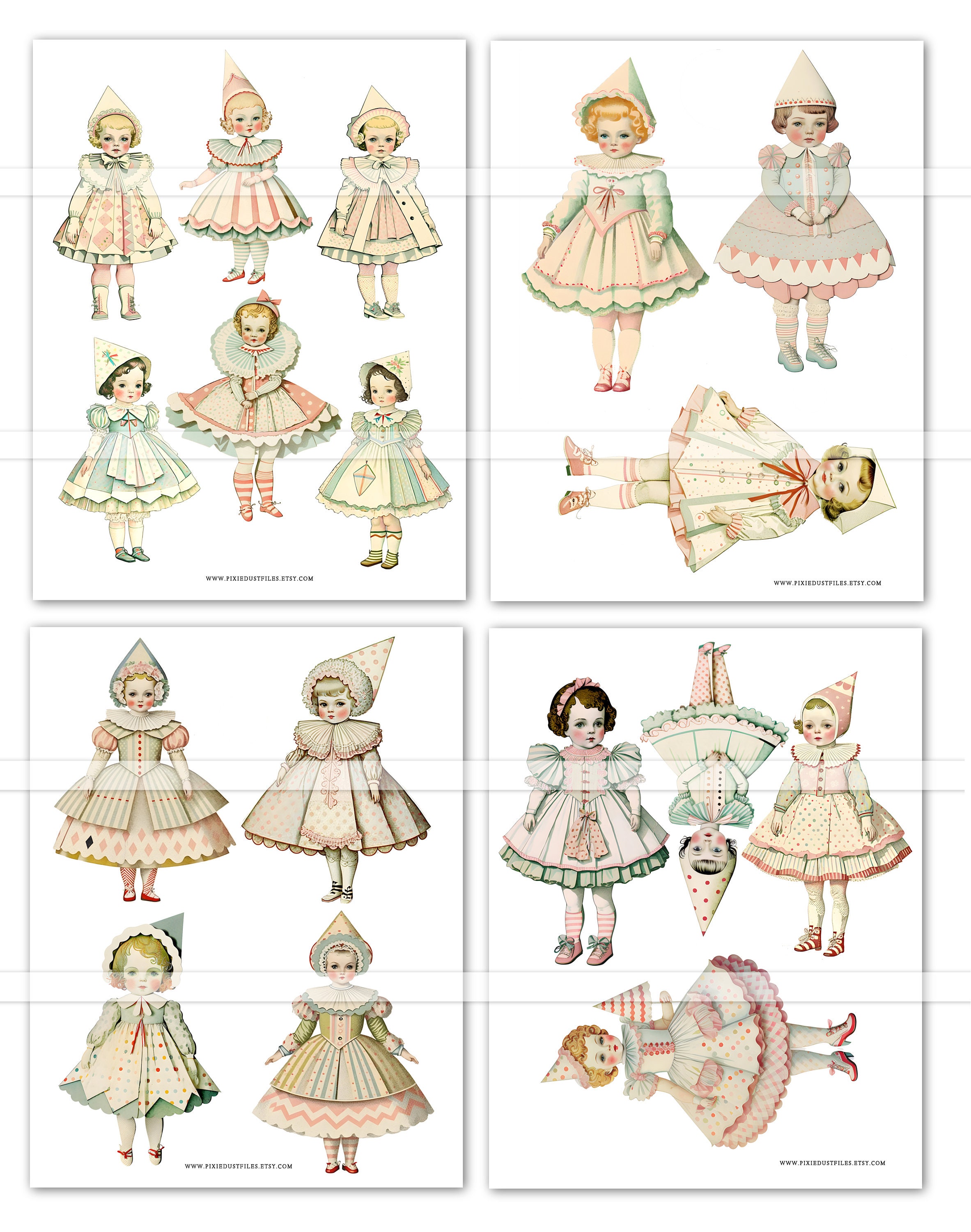 Printable Paper Doll Kit, Junk Journal Ephemera, Digital Papers ...