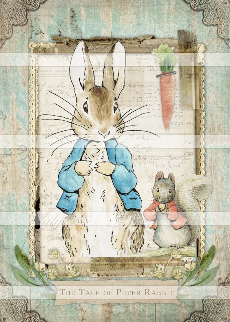 Peter Rabbit Junk Journal Kit Printable Pages Beatrix Potter - Etsy