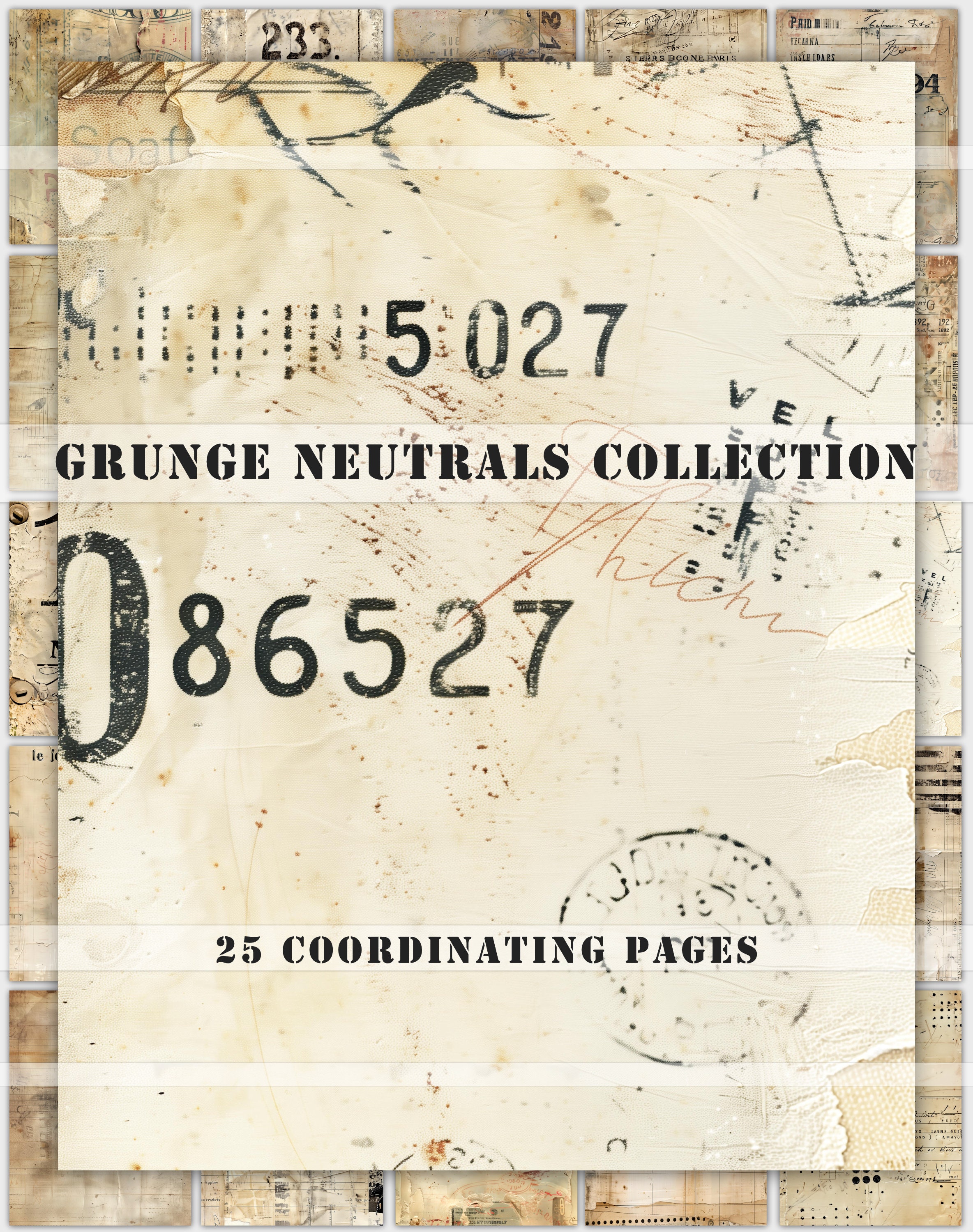 Printable Grunge Junk Journal Printable Papers, Neutrals, Journal Pages ...