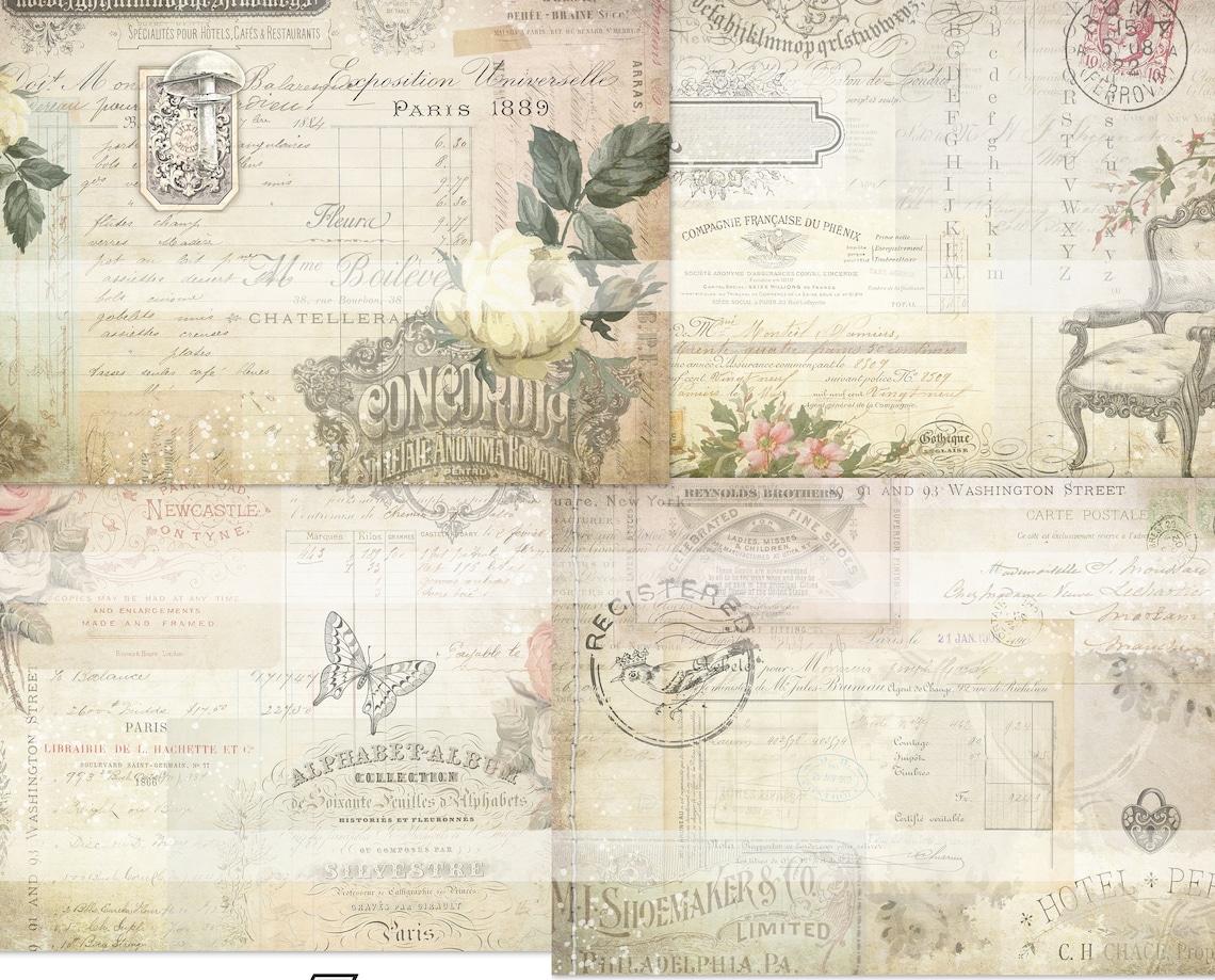 Digital Vintage Printable Paper Junk Journal Kit A4 Size - Etsy