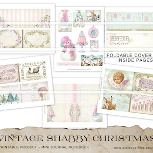 Christmas Junk Journal Printable Journaling Kit Supplies Pink Christmas ...