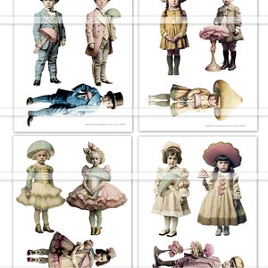 Mushroom Pixies, Fussy Cut Ephemera, Vintage Children Photos, Digital ...